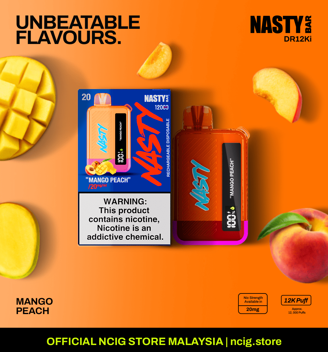 Mango Peach Nasty Bar Dr12ki Disposable Vape Ncig Store