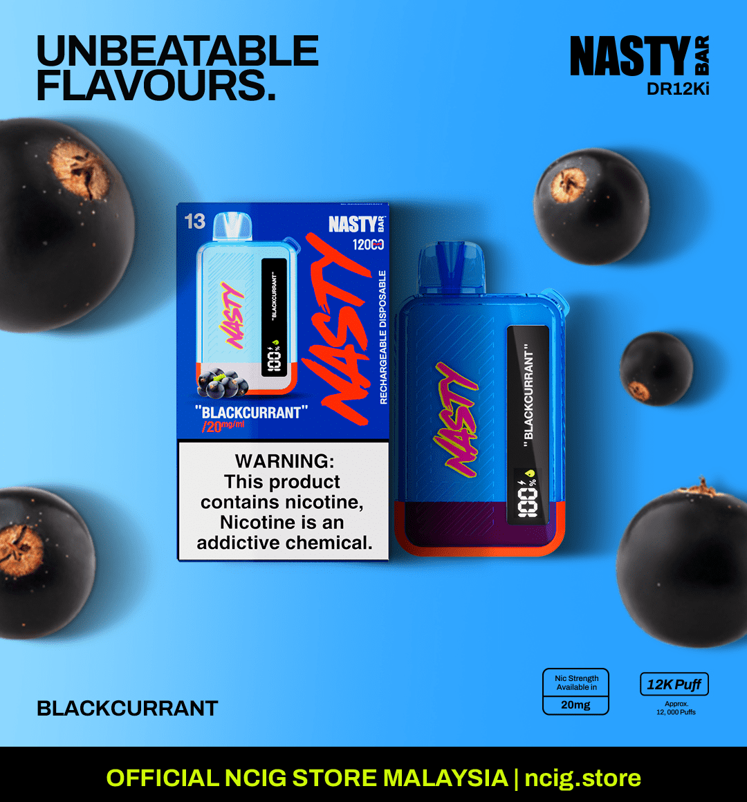 Blackcurrant - Nasty Bar DR12Ki Disposable Vape | Ncig.store